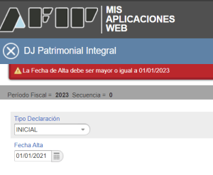 Declaración Jurada Patrimonial Integral (F1245) - CPN Gustavo Rojas